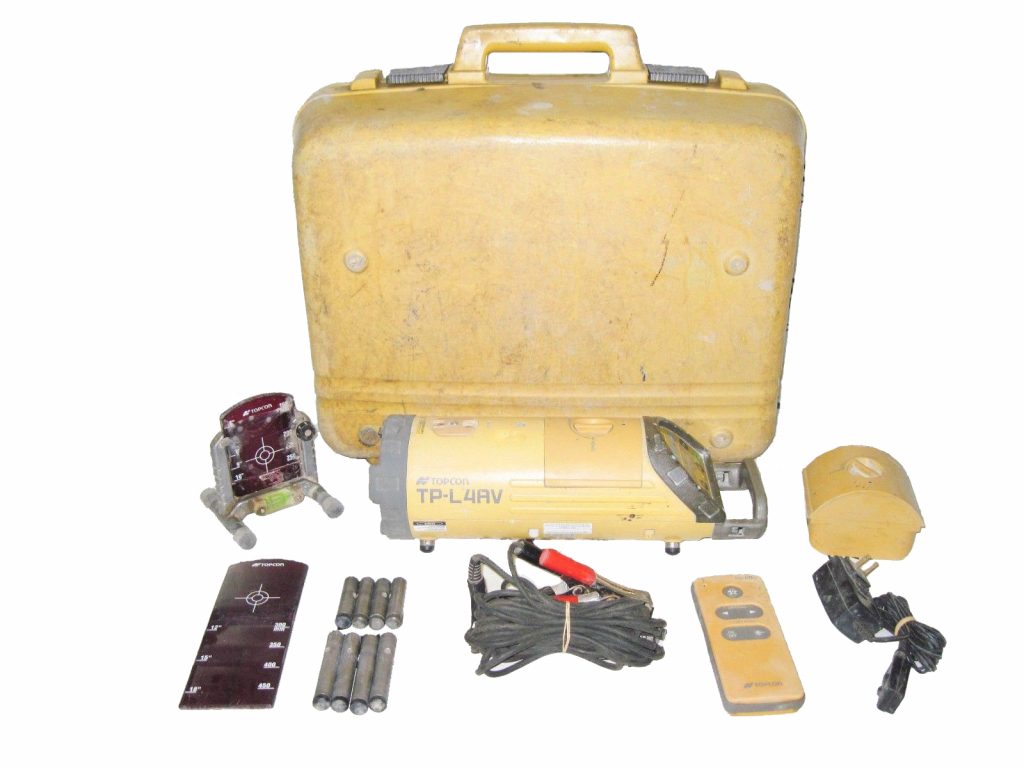 Topcon TP-L4AV Red Beam Sewer Pipe Laser Case Target Footbase w/ Remote ...