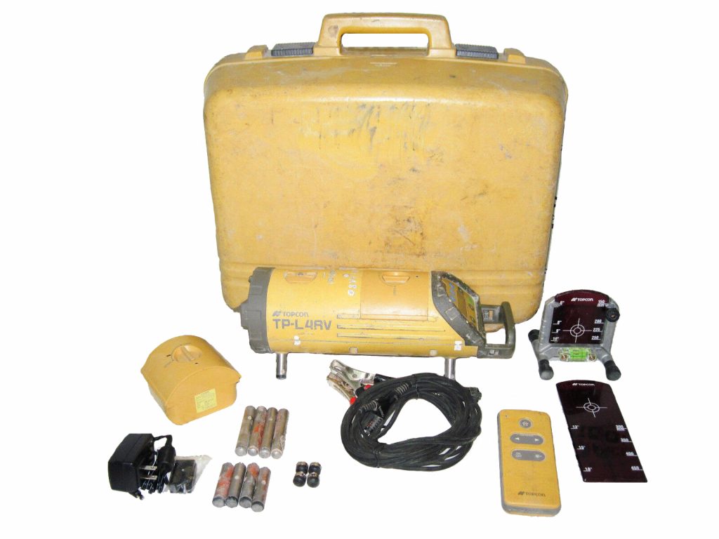 Topcon TP-L4AV Red Beam Sewer Pipe Laser Case Target Footbase w/ Remote ...