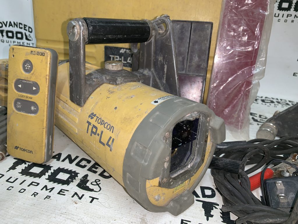 Topcon TP-L4 Red Beam Sewer Pipe Laser Case Target Footbase w/ Remote ...