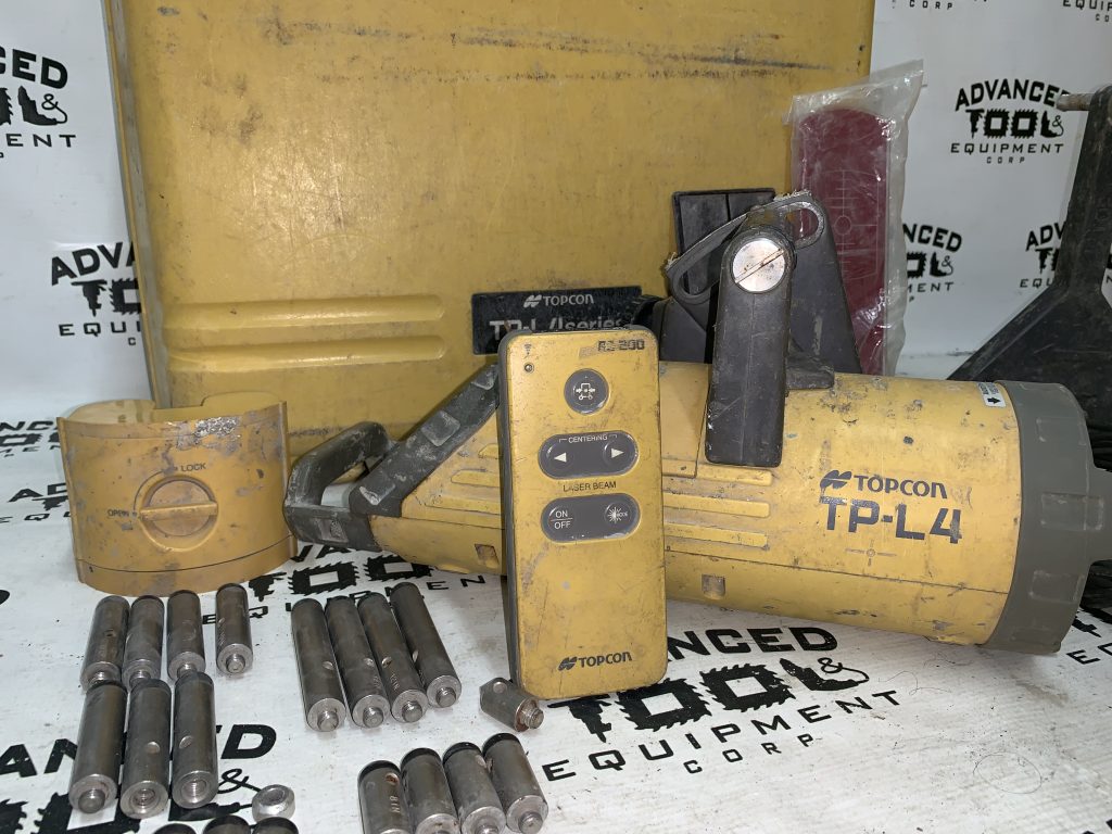 Topcon TP-L4 Red Beam Sewer Pipe Laser Case Target Footbase w/ Remote ...