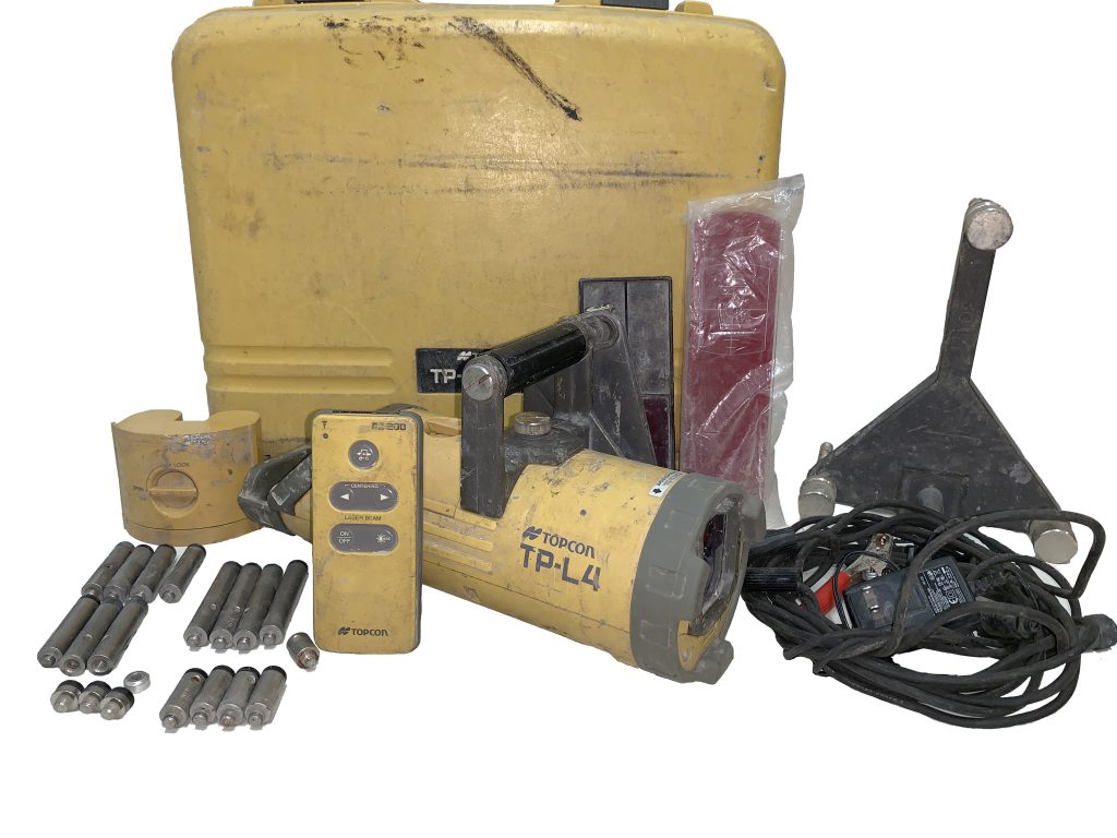 Topcon TP-L4 Red Beam Sewer Pipe Laser Case Target Footbase w/ Remote ...
