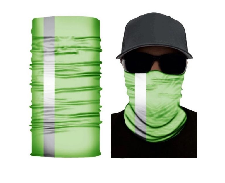 (5) Reflective High-Vis Lime Green Face Dust Mask Work Buff Bundle ...